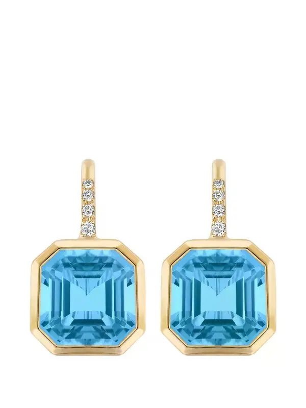 Goshwara Gossip Blue Topaz Earrings - Gold