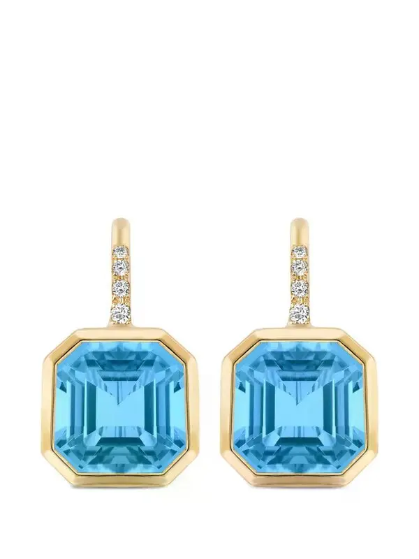 Goshwara Gossip Blue Topaz Earrings - Gold