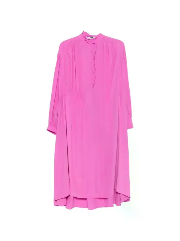 Vivetta Ruffled-trim Gathered Dress - Pink