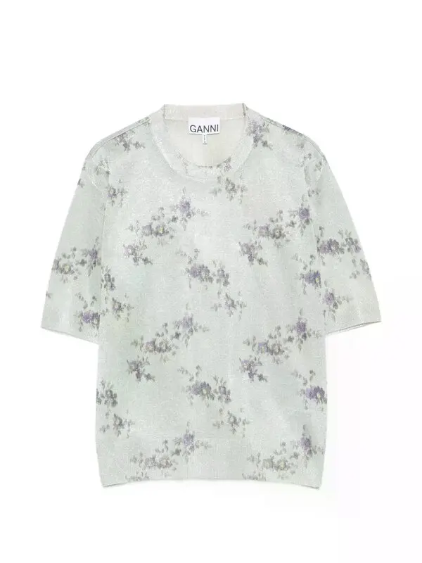 GANNI Floral-print T-shirt - Green