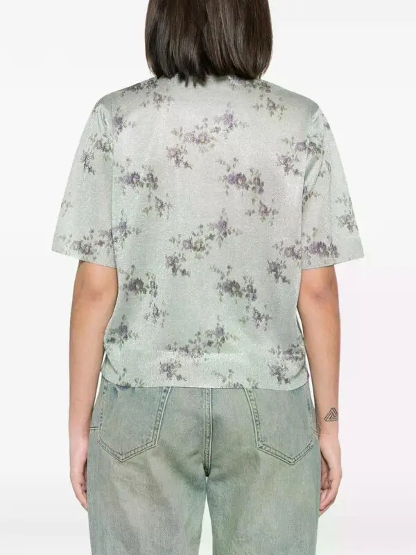 GANNI Floral-print T-shirt - Green