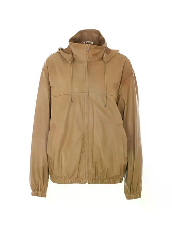 Auralee Hooded Leather Jacket