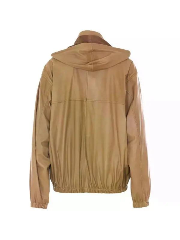 Auralee Hooded Leather Jacket