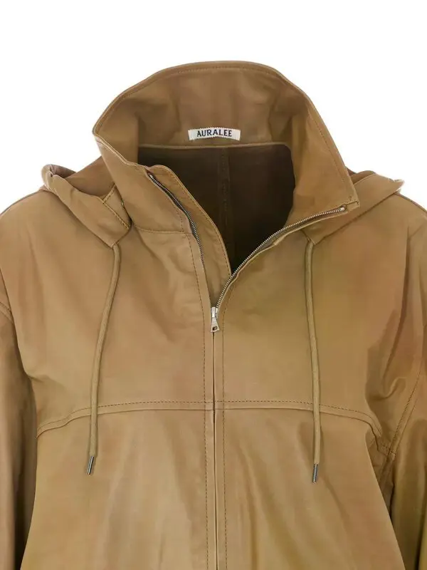 Auralee Hooded Leather Jacket