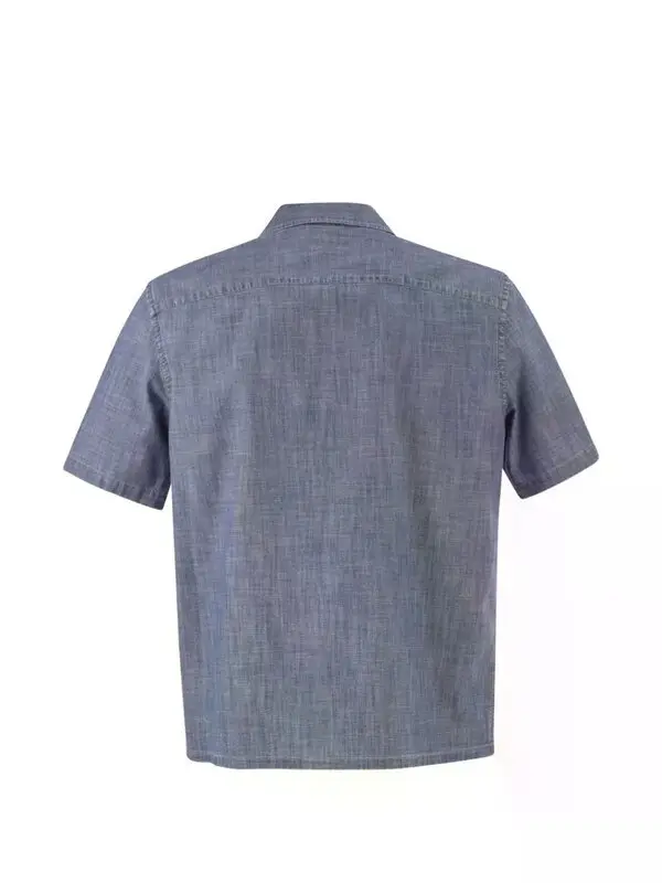 Peserico Chambray-effect Short-sleeves Shirt - Blue