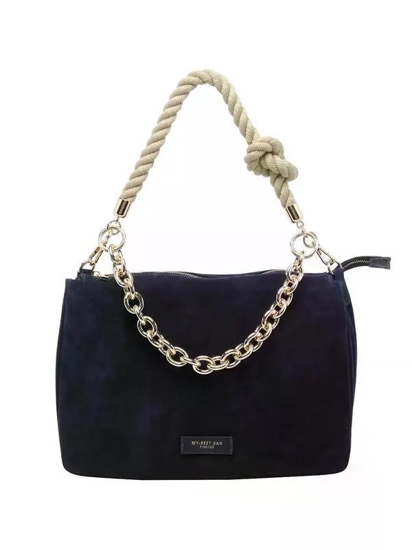 MY BEST BAG FIRENZE Zip Suede Shoulder Bag - Blue