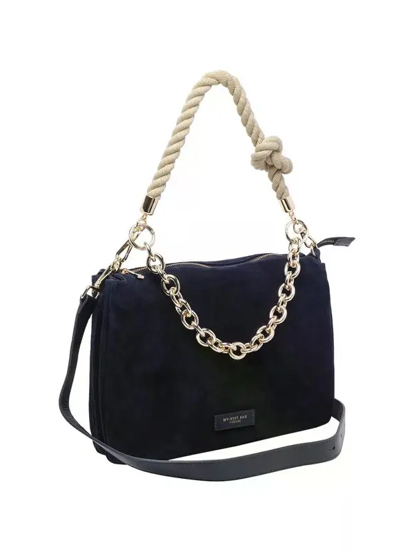 MY BEST BAG FIRENZE Zip Suede Shoulder Bag - Blue