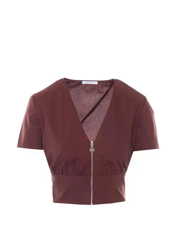 Patrizia Pepe Cropped Blouse - Red
