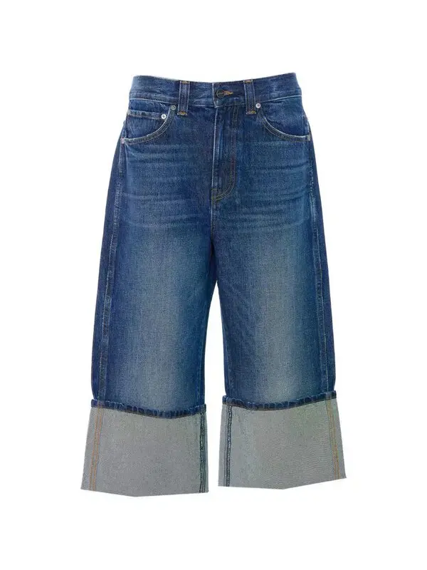 Khaite Cuffed Straight Jeans - Blue