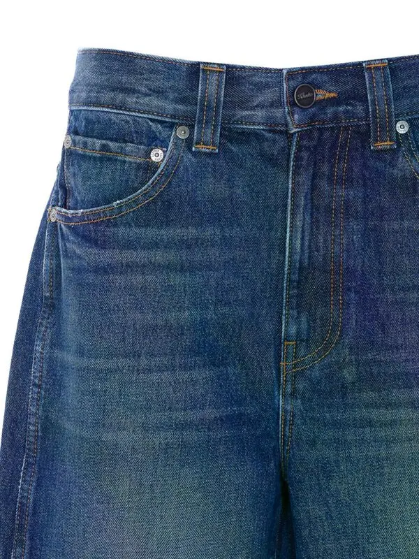 Khaite Cuffed Straight Jeans - Blue