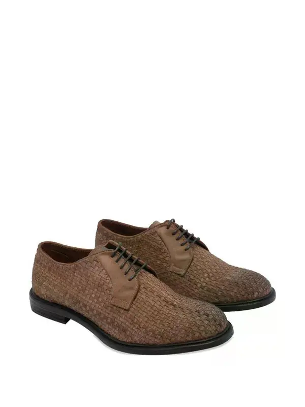 PAWELK'S Daddy Woven Suede Derby Shoes