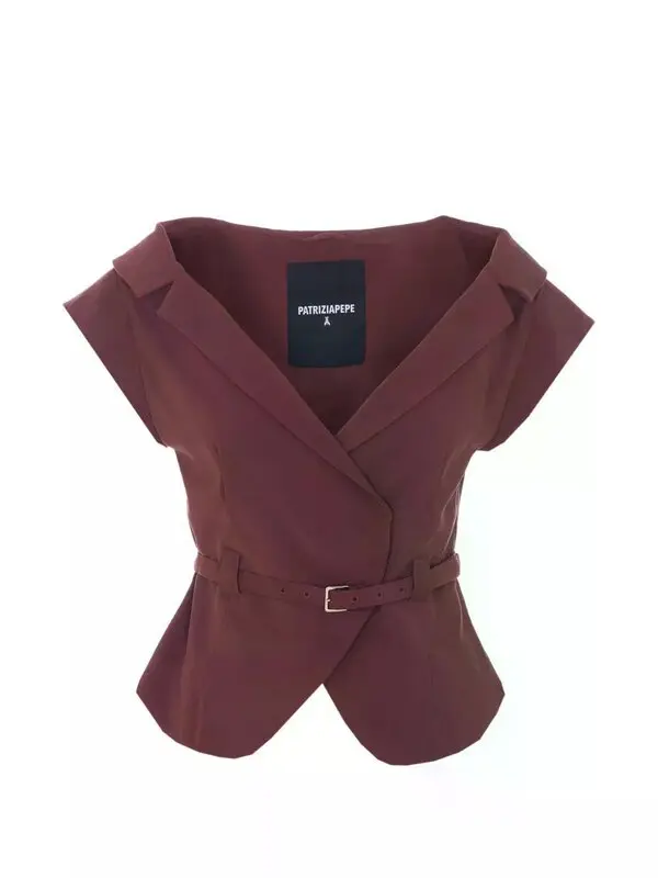 Patrizia Pepe V-neck Belted Jacket - Red