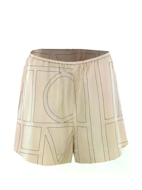 TOTEME Monogram Print Shorts - Neutrals