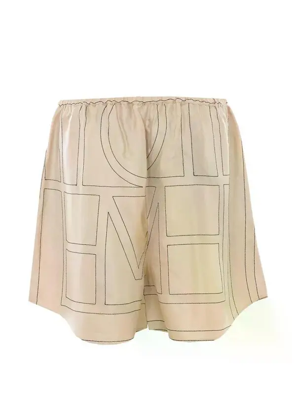 TOTEME Monogram Print Shorts - Neutrals