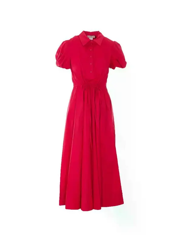 TWINSET Balloon-sleeve Midi Shirt Dress - Red