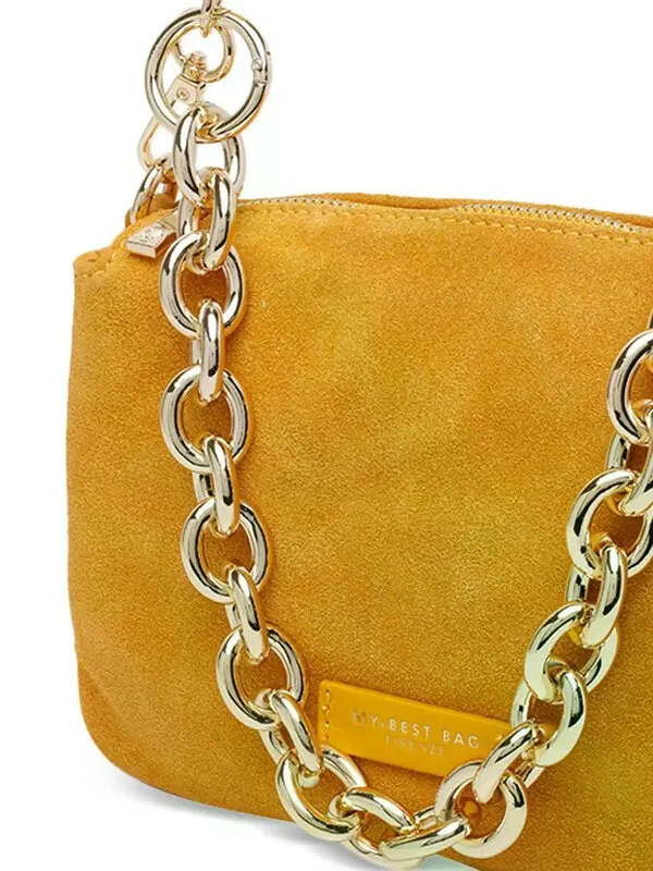 MY BEST BAG FIRENZE Suede Shoulder Bag With Rope Handle - Yellow