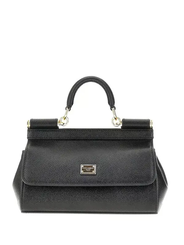 Dolce & Gabbana Mini Sicily Grained-leather Tote Bag - Black
