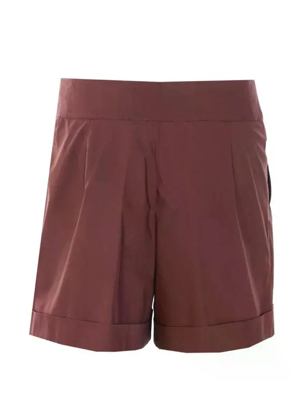 Patrizia Pepe Pleated Cotton Shorts - Brown