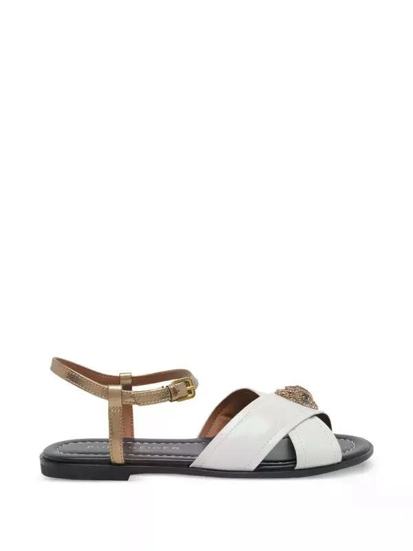 Kurt Geiger Flat Orson Cross Sandals - Neutrals