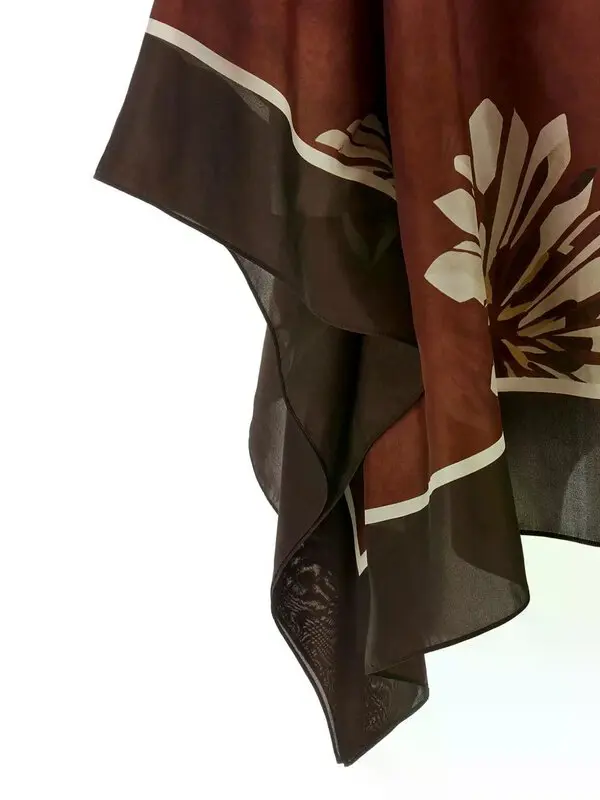 Brunello Cucinelli Floral-print Silk Blouse - Brown