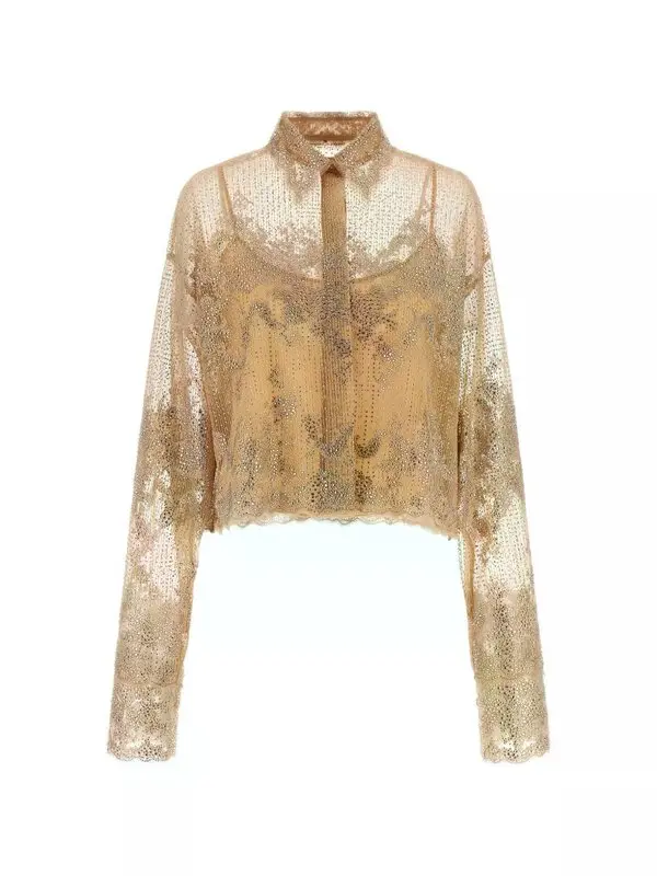 Ermanno Scervino Crystal-embellished Embroidered Shirt