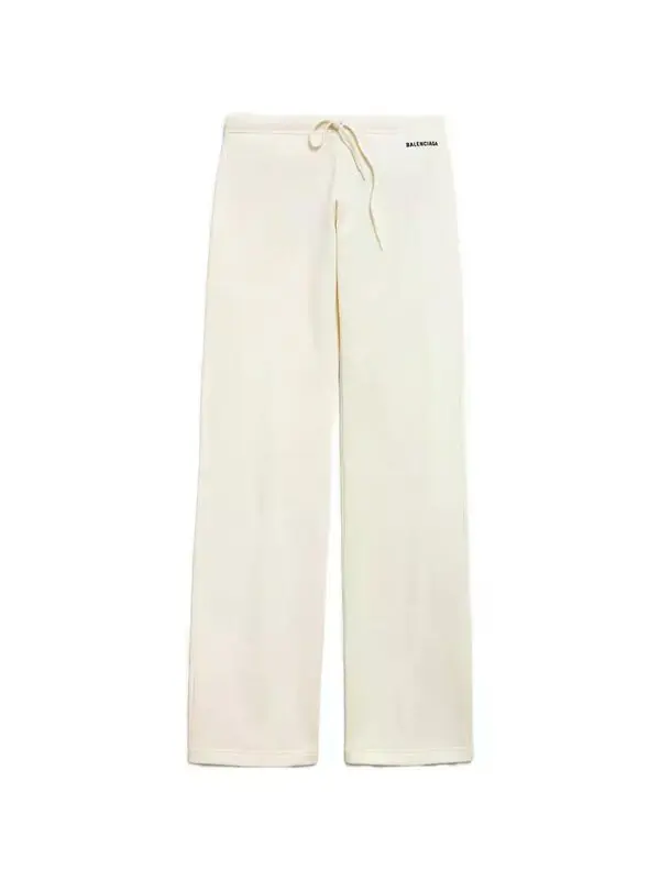 Balenciaga Logo-embroidered Flared Track Pants - Neutrals
