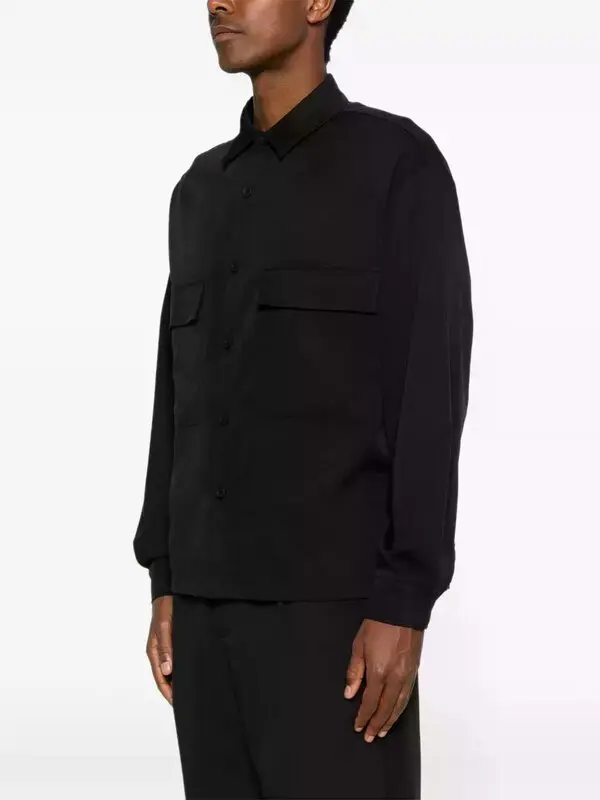 Imperial Flap-pocket Shirt Jacket - Black