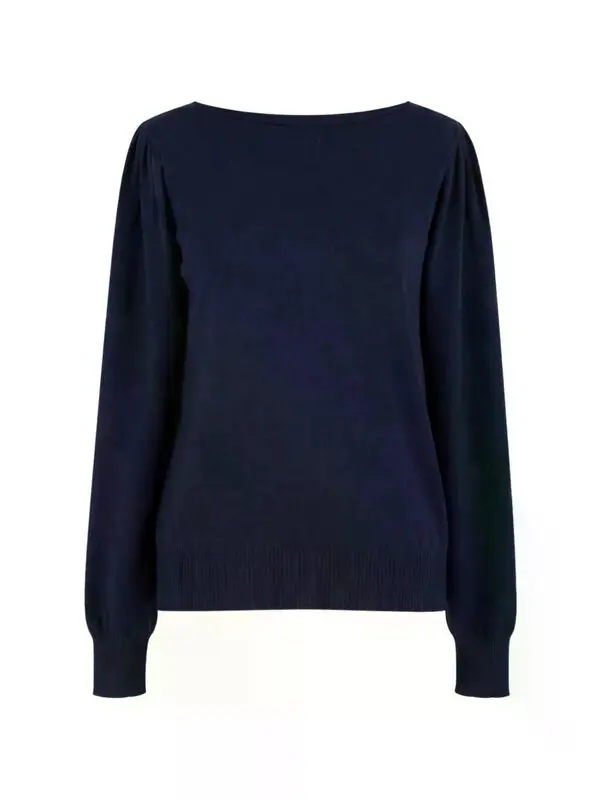 TWINSET Cut-out Gathered-shoulder Sweater - Blue