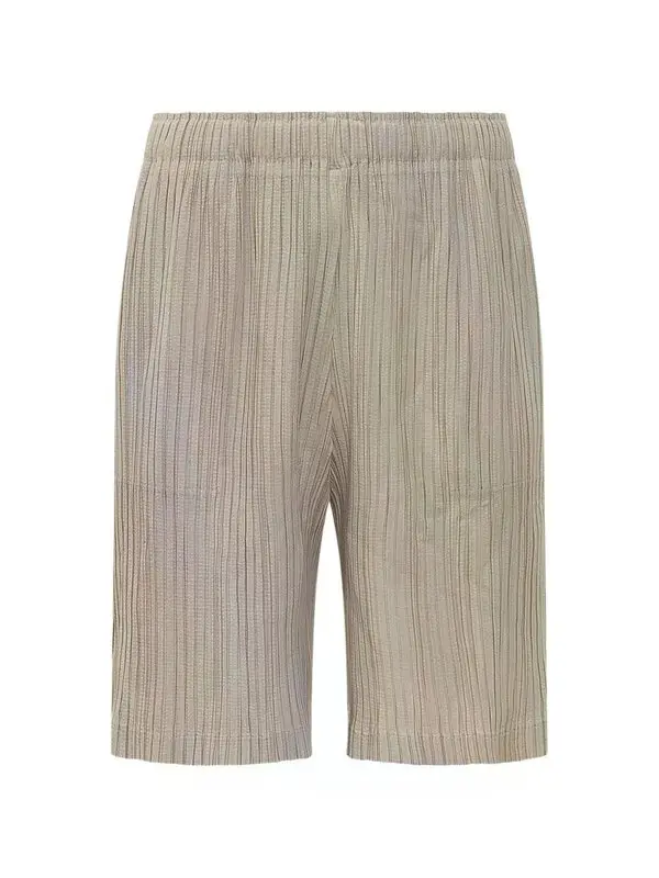 GONGDID DESIGN Striped Crinkled Shorts
