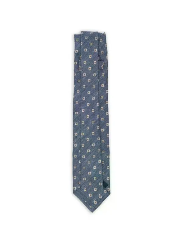 BARBA NAPOLI Geometric-pattern Necktie - Blue