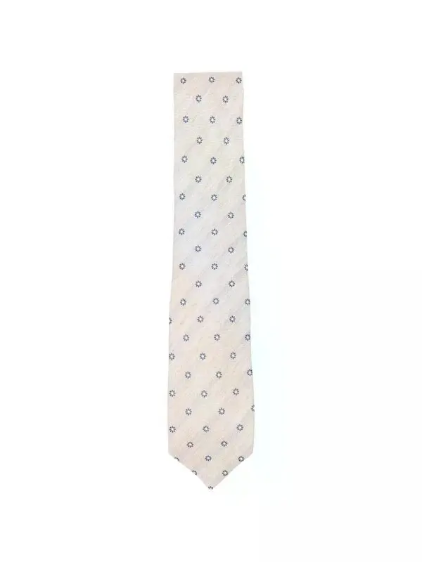 BARBA NAPOLI Floral-pattern Neck Tie - Neutrals