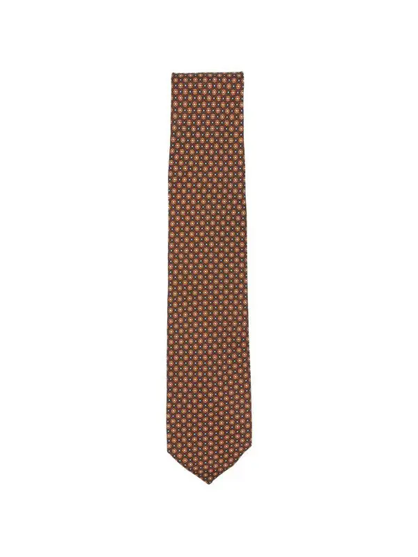 BARBA NAPOLI Floral-print Necktie - Brown