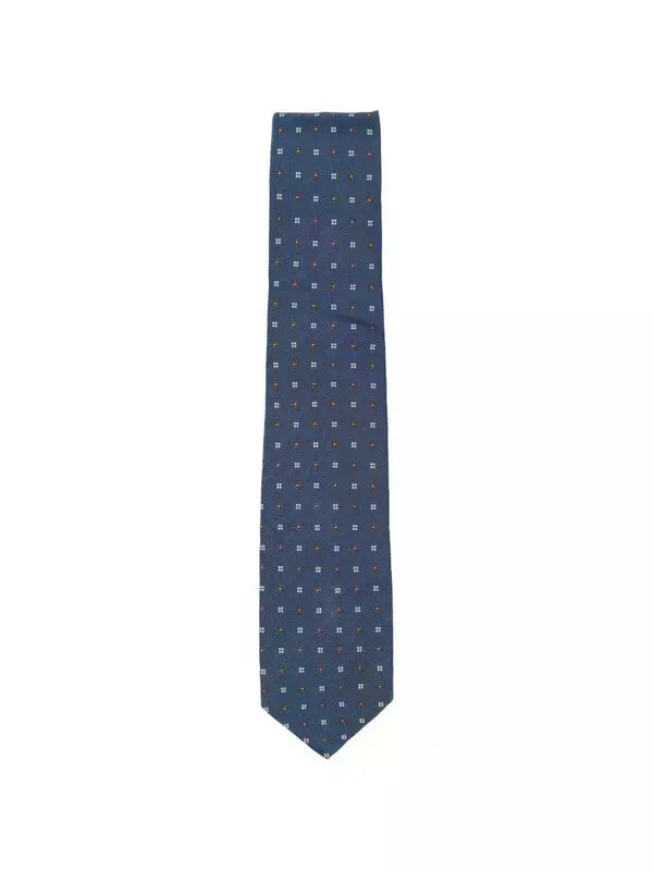 BARBA NAPOLI Geometric-pattern Neck Tie - Blue