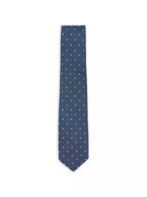 BARBA NAPOLI Geometric-pattern Neck Tie - Blue
