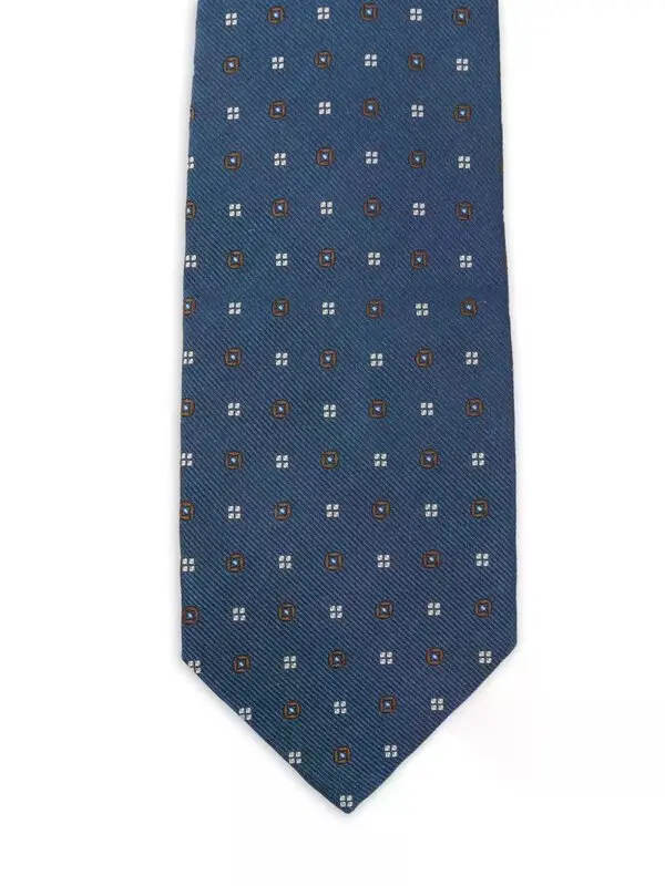 BARBA NAPOLI Geometric-pattern Neck Tie - Blue