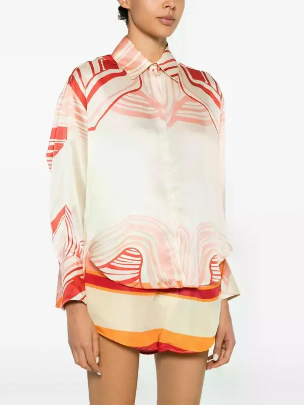Raquel Diniz Abstract-print Silk Shirt