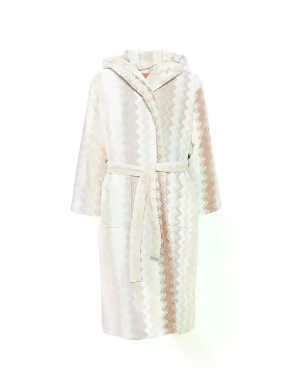 Missoni Zigzag-pattern Dressing Gown - White