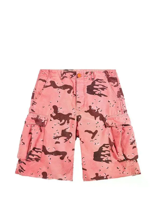 HELLSTAR Camouflage-print Cargo Shorts - Pink