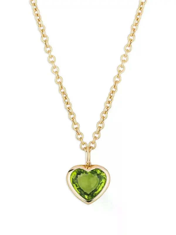 Goshwara G-one Heart-shaped Peridot Pendant Necklace - Gold