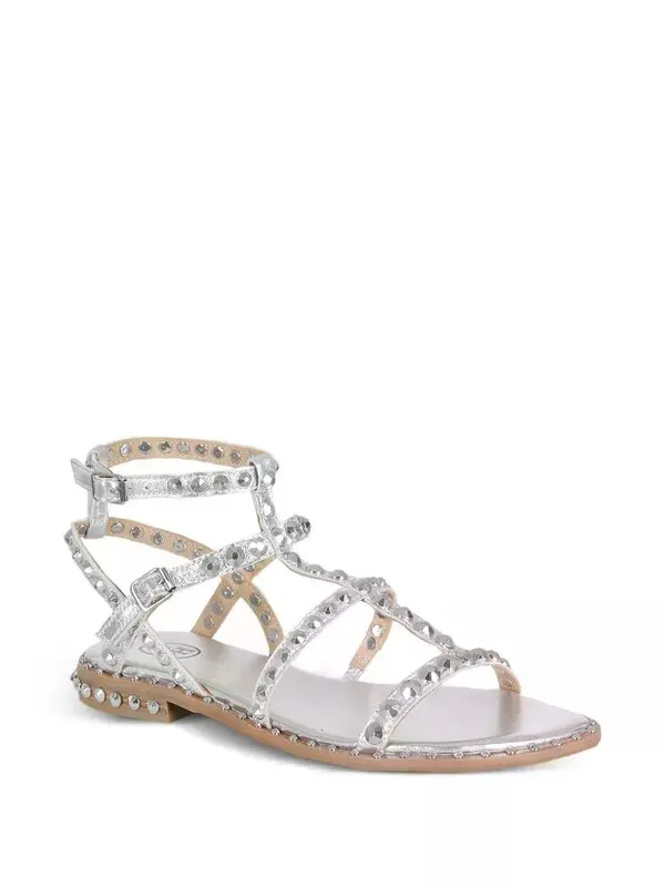Ash Stud-embellished Cage Sandals - Silver