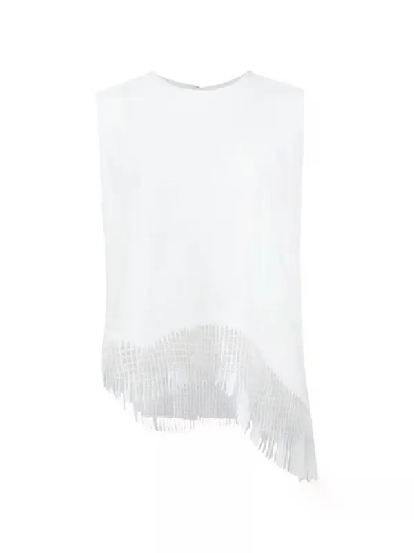 Noir Kei Ninomiya Curved Fringed Hem Top
