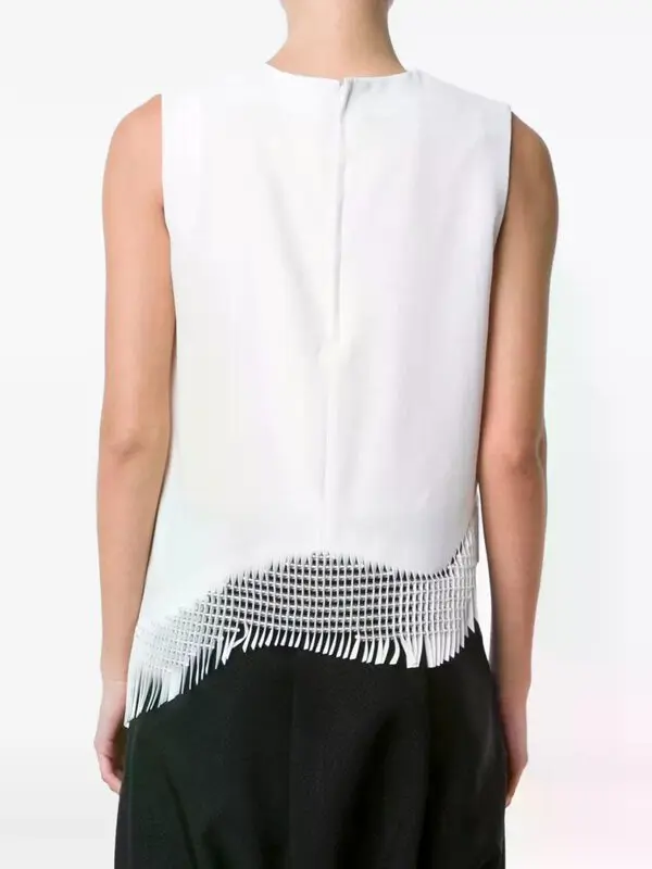 Noir Kei Ninomiya Curved Fringed Hem Top