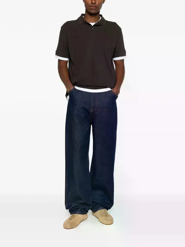 7 For All Mankind Layered-effect Polo Shirt - Brown
