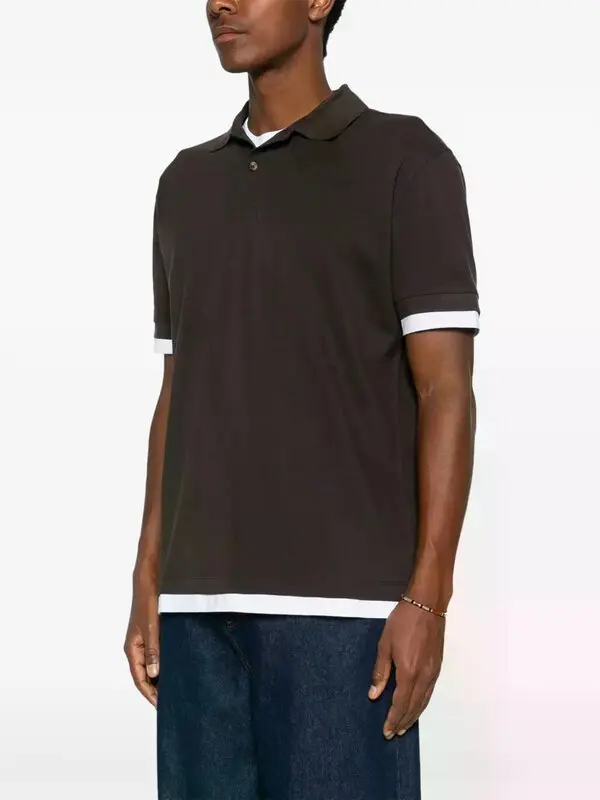 7 For All Mankind Layered-effect Polo Shirt - Brown