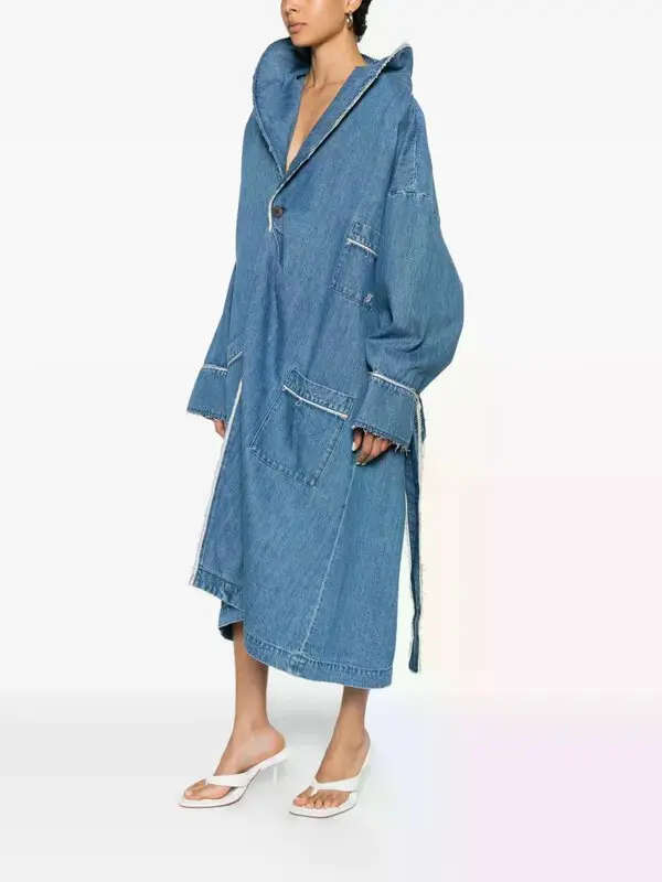 FAÇON JACMIN Miki Frayed-hem Oversized Coat