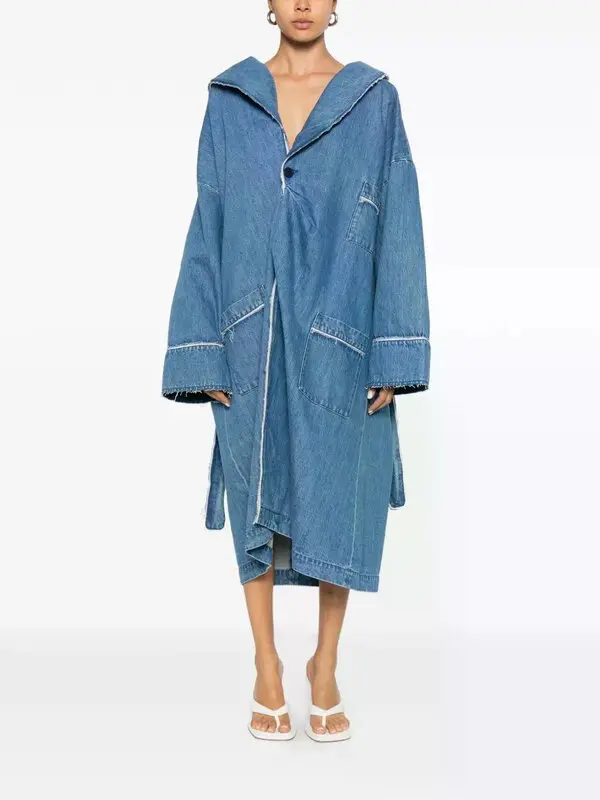 FAÇON JACMIN Miki Frayed-hem Oversized Coat
