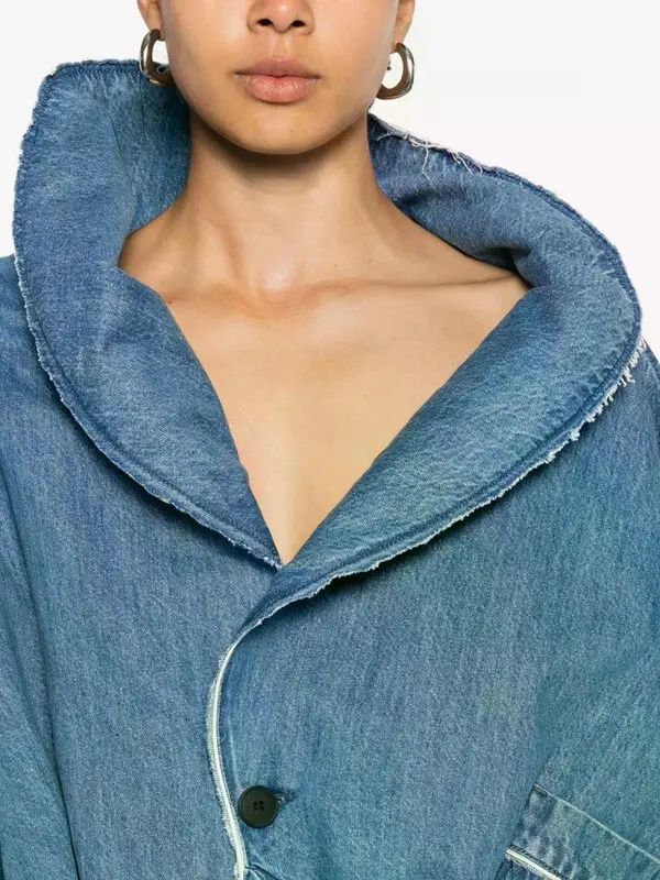 FAÇON JACMIN Miki Frayed-hem Oversized Coat