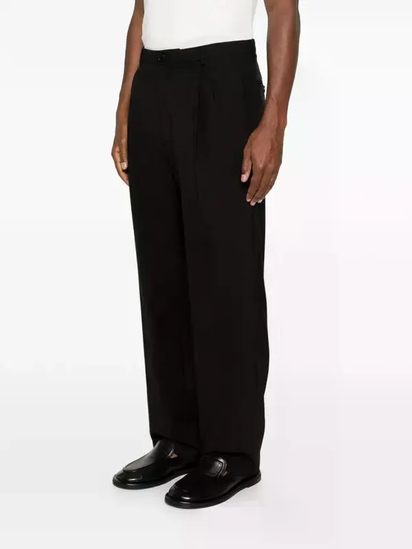 AMARANTO Pleated Trousers - Black
