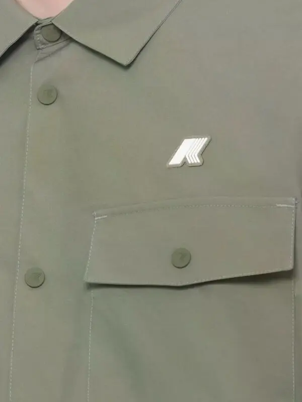 K-WAY Logo-patch Flap-pocket Shirt - Green
