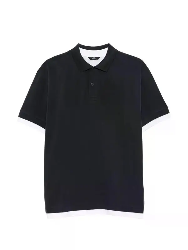 7 For All Mankind Contrast-trim Polo Shirt - Blue